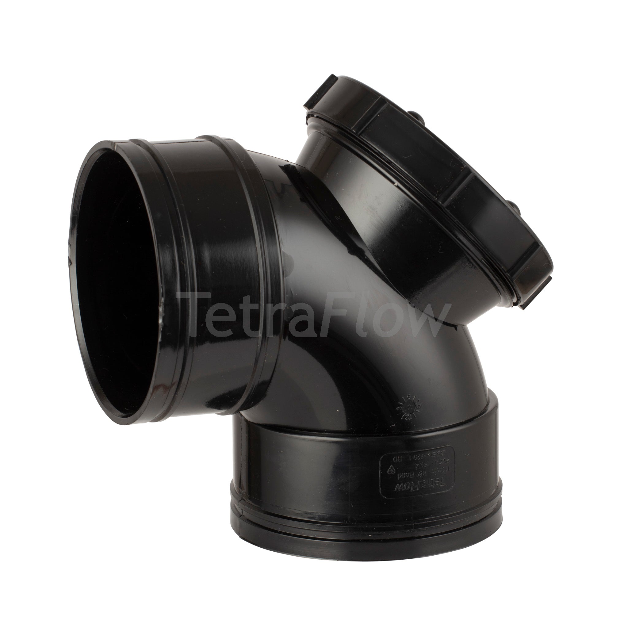 Tetraflow 110mm Solvent Soil Access Door Bend 92 Double Socket Black ...