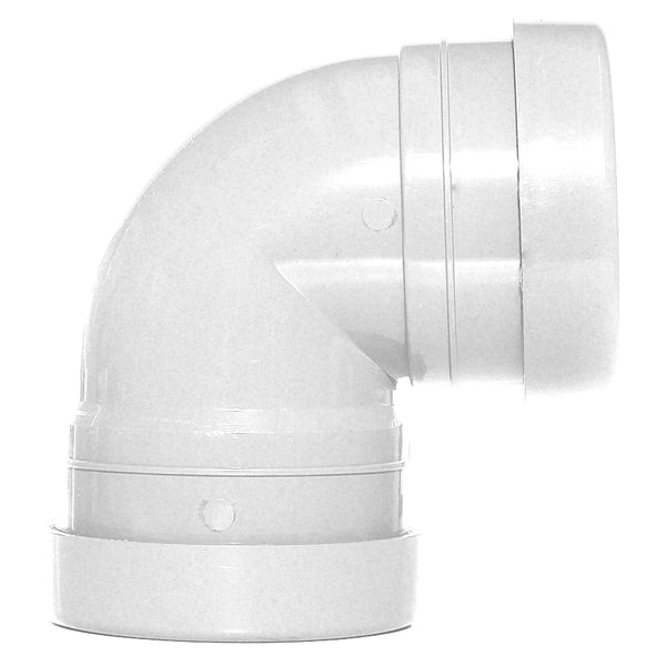 110mm Push Fit Soil 90 Knuckle Bend Double Socket White – THE DRAINAGE ...