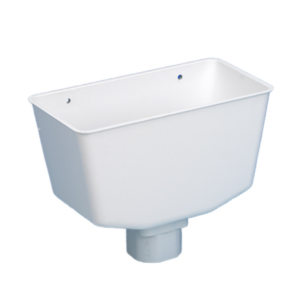 Half Round Rainwater Hopper White – THE DRAINAGE DISTRIBUTION COMPANY LTD