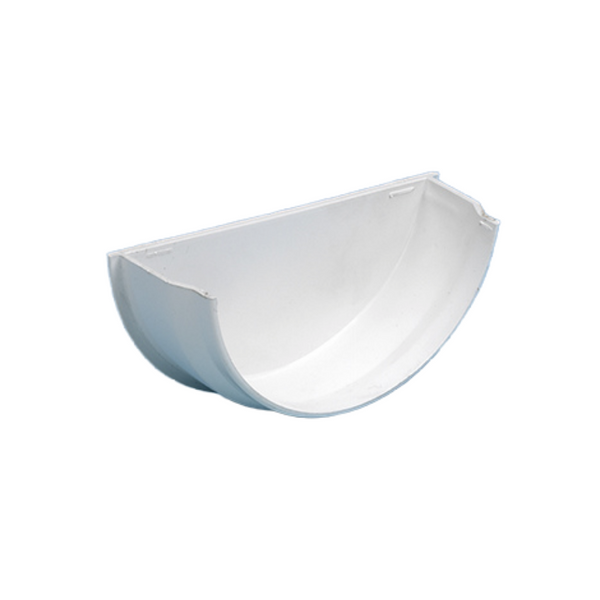 Half Round Rainwater Internal Stop End White – THE DRAINAGE ...